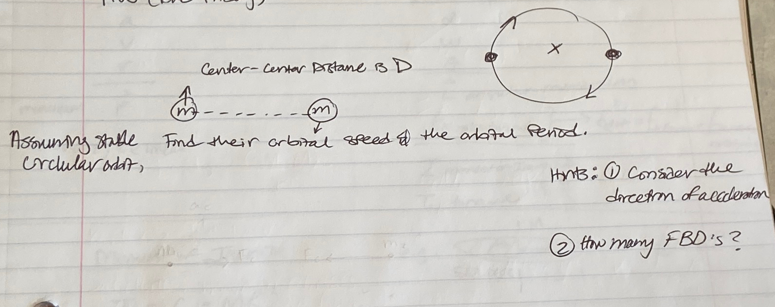 Center-Center Distance is DAssuning stable circular | Chegg.com