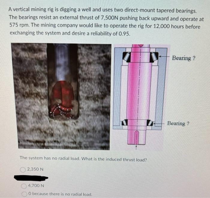 Solved A vertical mining rig is digging a well and uses two | Chegg.com