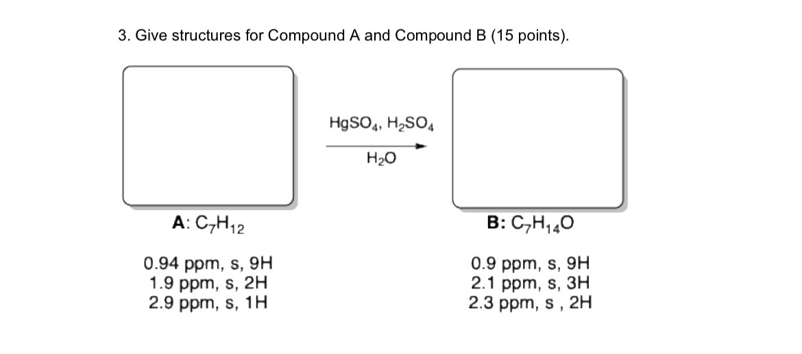 Solved Give structures for Compound A and Compound B (15 | Chegg.com
