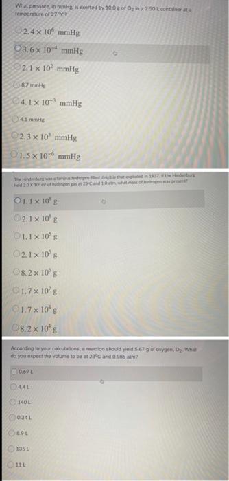 Solved What presented by 10.0 of Ojina 2.50 L container | Chegg.com