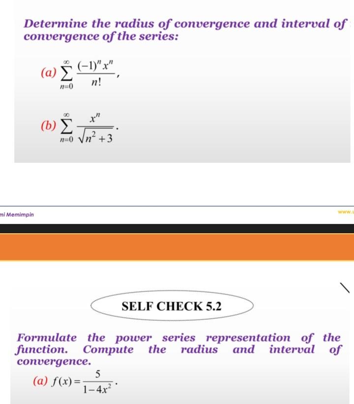 Solved Determine the radius of convergence and interval of | Chegg.com