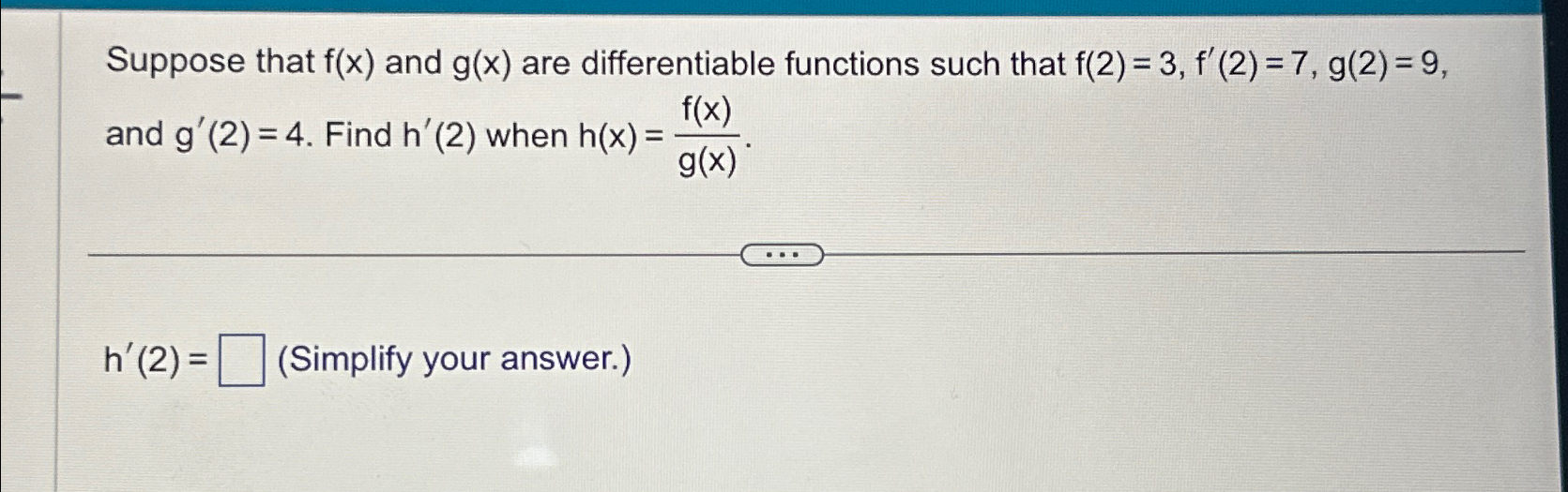 Solved Suppose that f(x) ﻿and g(x) ﻿are differentiable | Chegg.com