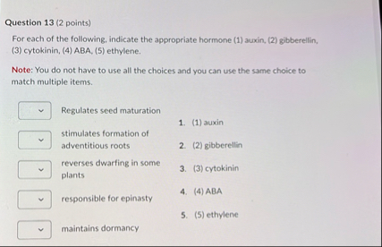 Solved Question 13 (2 ﻿points)For each of the following, | Chegg.com