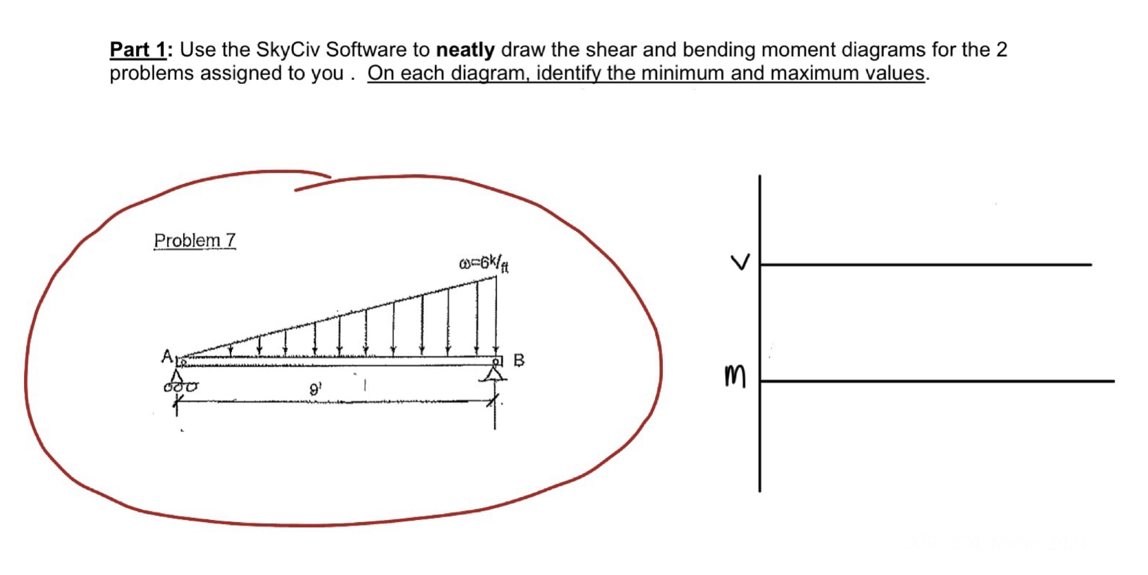 Solved Part 1: Use the SkyCiv Software to neatly draw the | Chegg.com