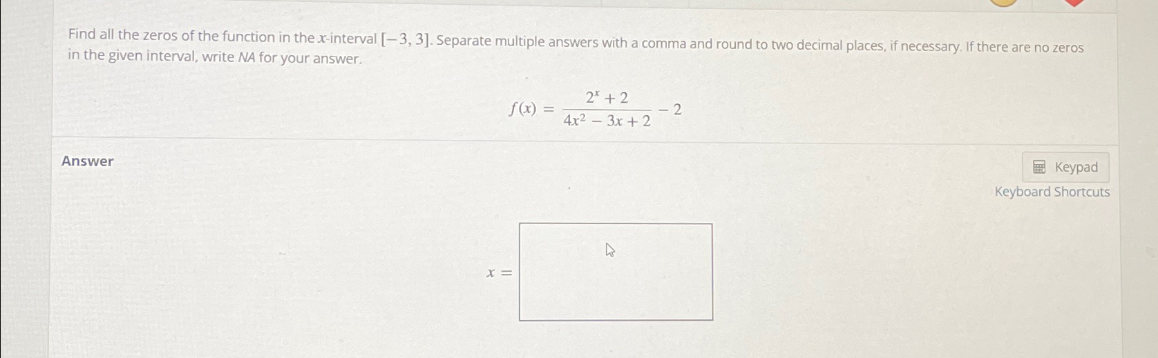 Solved Find all the zeros of the function in the x-interval | Chegg.com