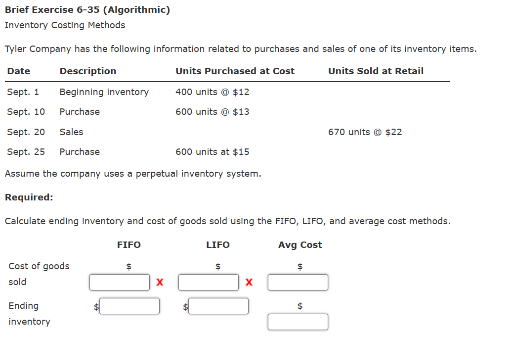 Solved Brief Exercise 6-35 (Algorithmic)Inventory Costing | Chegg.com