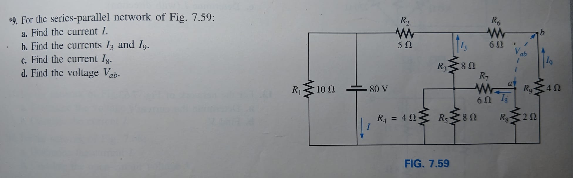Solved *9. ﻿For the series-parallel network of Fig. 7.59:a. | Chegg.com