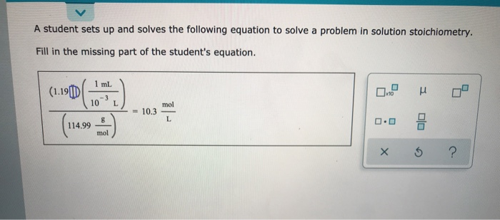 Solved A student sets up and solves the following equation | Chegg.com