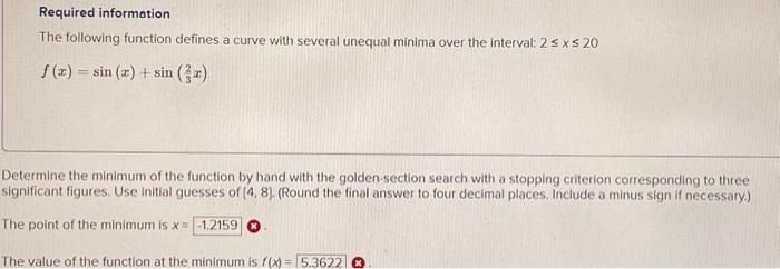 Required information The following function defines a | Chegg.com