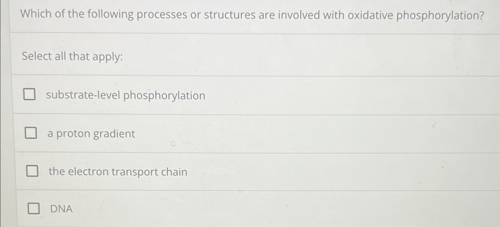 Solved Which of the following processes or structures are | Chegg.com