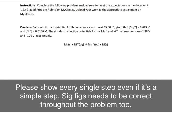 Solved Instructions: Complete the following problem, making | Chegg.com