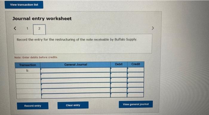 Solved Journal entry worksheet Record the entry for the | Chegg.com