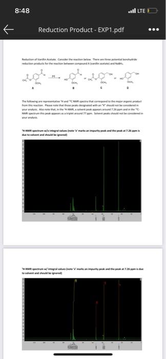 Solved Compare the 1H-NMR and 13C-NMR spectra of vanillin | Chegg.com