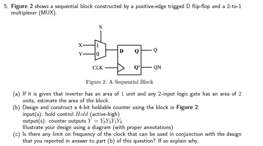Figure 2 ﻿shows a sequential block constructed by a | Chegg.com
