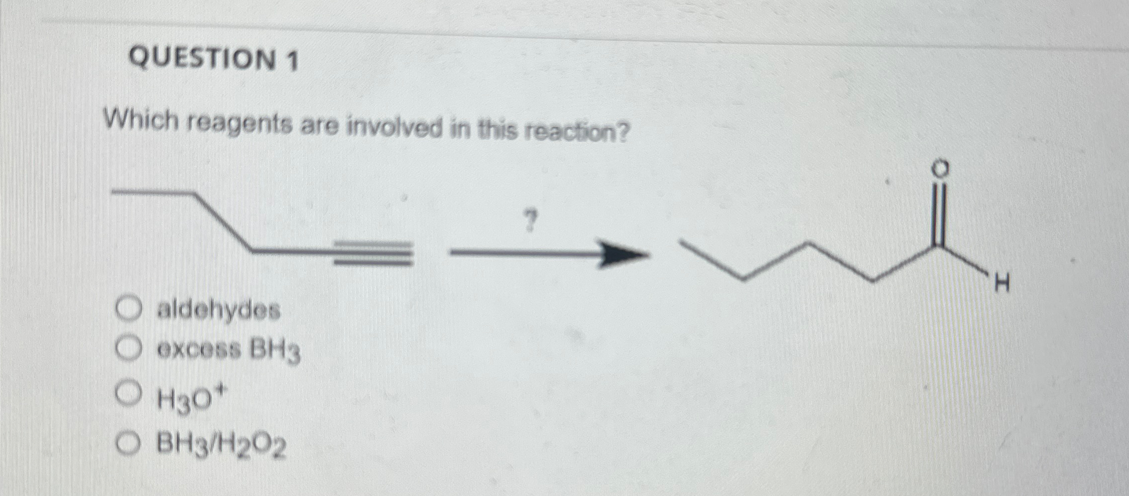 Solved QUESTION 1Which reagents are involved in this | Chegg.com