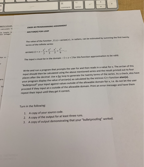 Solved Command Option Engr 40 Programming Assignment 4266