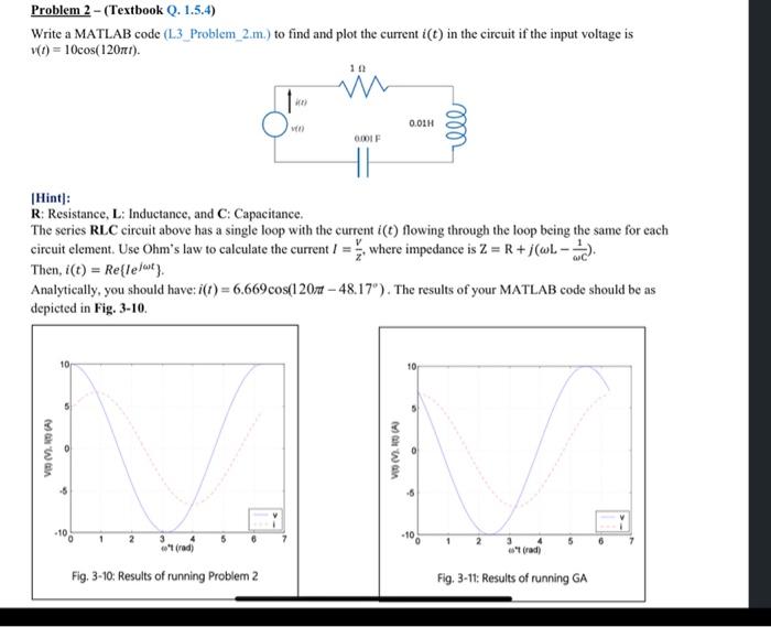 Solved Problem 2 - (Textbook Q. 1.5.4) Write a MATLAB code | Chegg.com