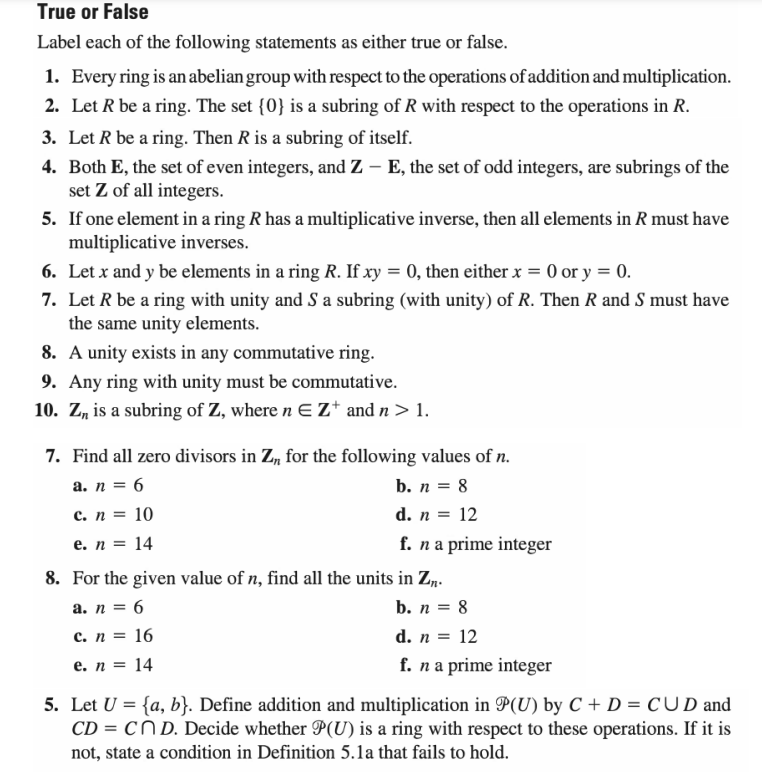 Solved True or FalseLabel each of the following statements | Chegg.com