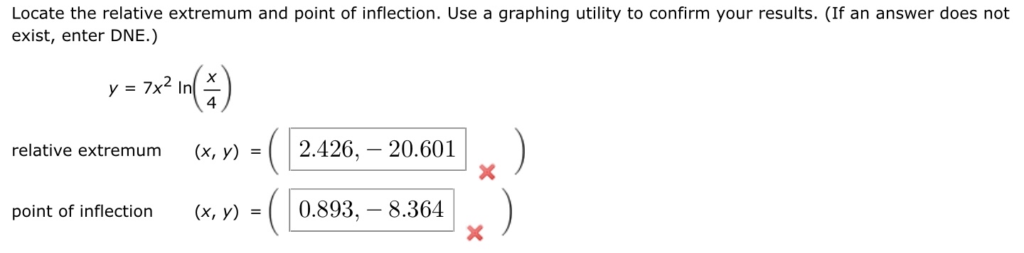 Solved by an EXPERT Locate the relative extremum and point of inflection. | Chegg.com