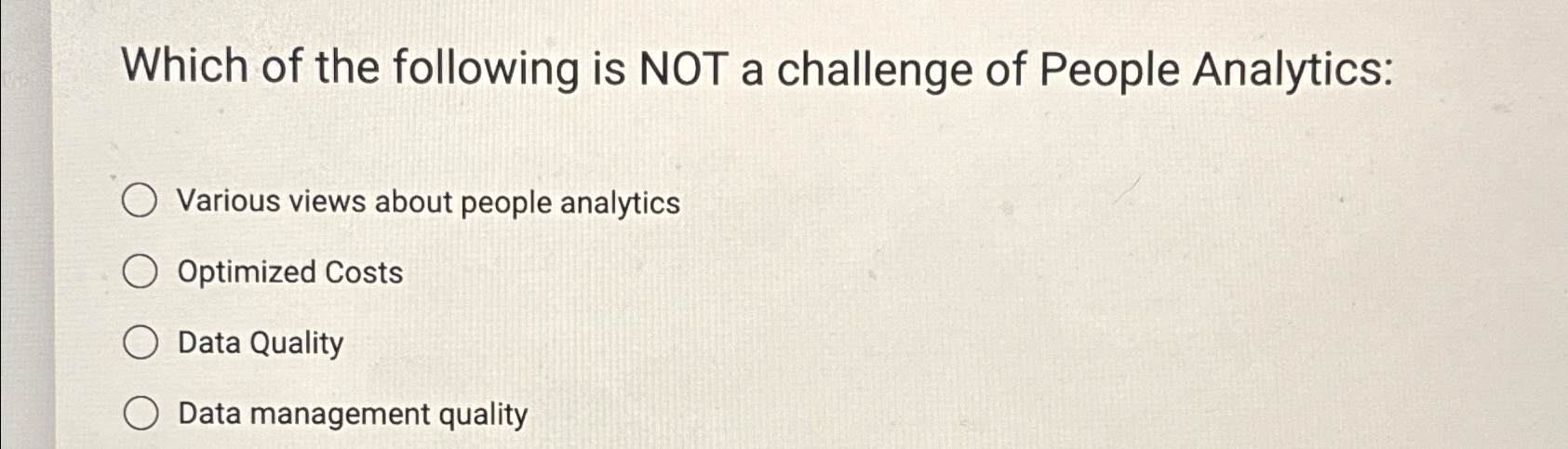 Solved Which of the following is NOT a challenge of People | Chegg.com