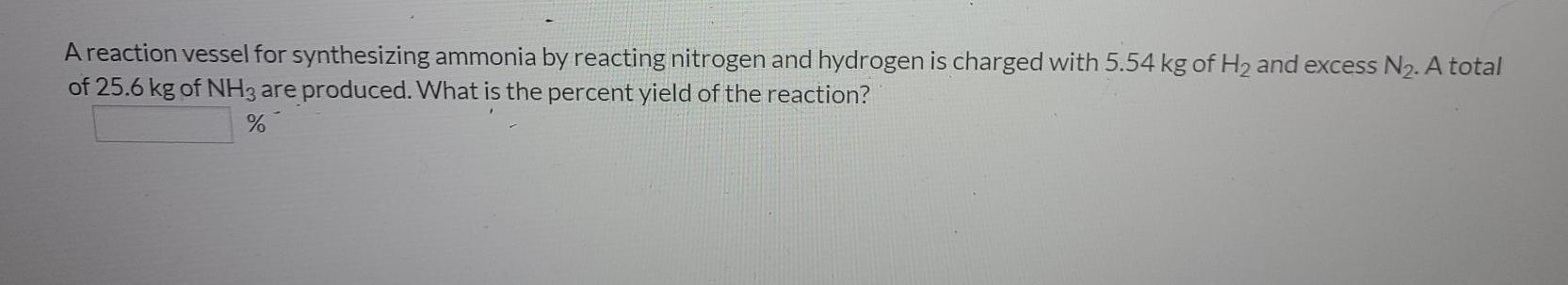 Solved A reaction vessel for synthesizing ammonia by | Chegg.com