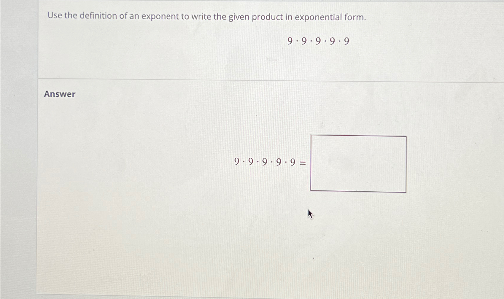 Solved Use the definition of an exponent to write the given | Chegg.com