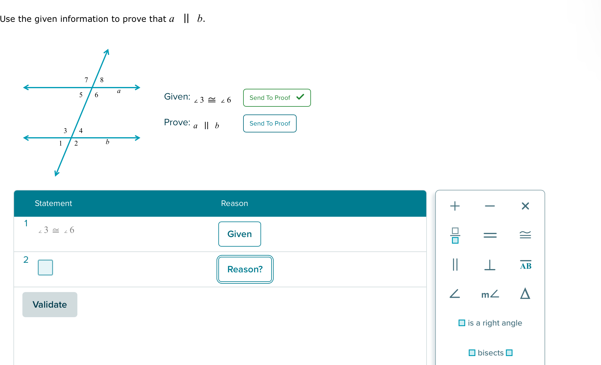 Solved Use the given information to prove that a||b.Given: | Chegg.com