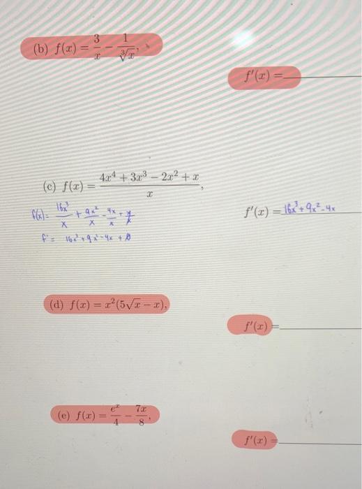Solved b) f(x)=x3−3x1 (c) f(x)=x4x4+3x3−2x2+x | Chegg.com