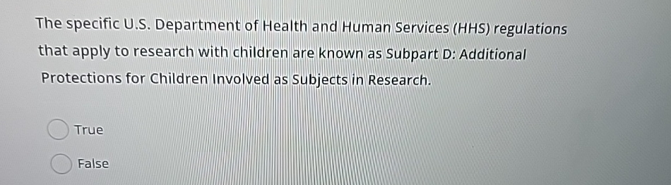 Solved The specific U.S. ﻿Department of Health and Human | Chegg.com