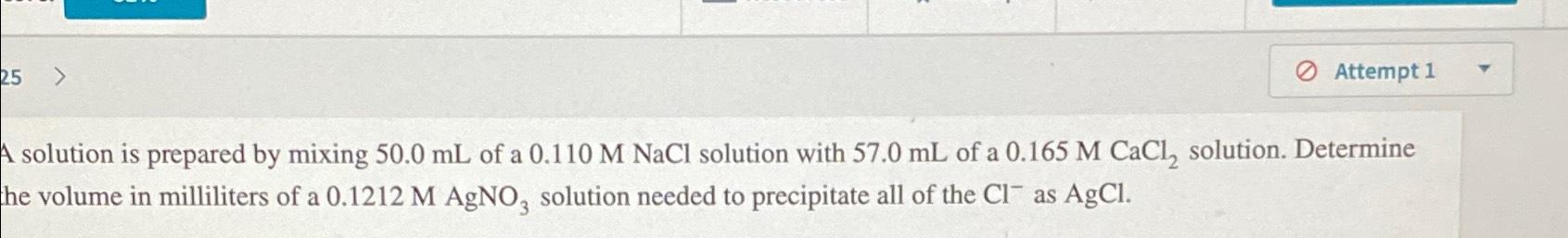 Solved A solution is prepared by mixing 50.0mL ﻿of a | Chegg.com