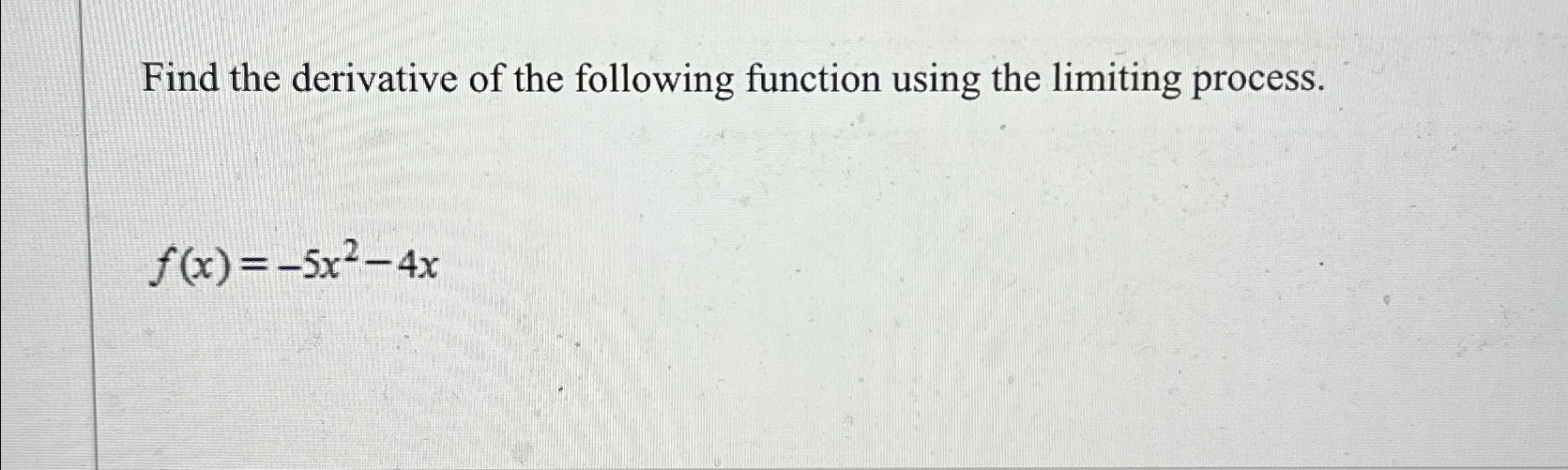 Solved Find the derivative of the following function using | Chegg.com
