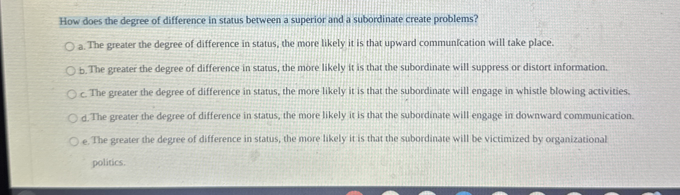 Solved How does the degree of difference in status between a | Chegg.com