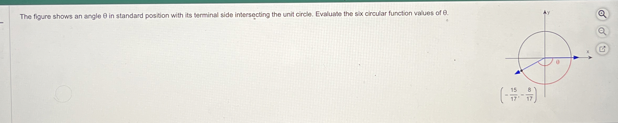 Solved The figure shows an angle θ ﻿in standard position | Chegg.com