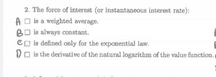 Solved 2. The force of interest (or instantaneous interest | Chegg.com