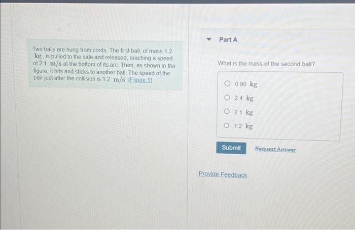Solved Two balls are hung from cords. The first ball, of | Chegg.com