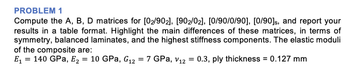 Solved PROBLEM 1Compute the A, B, D ﻿matrices for | Chegg.com