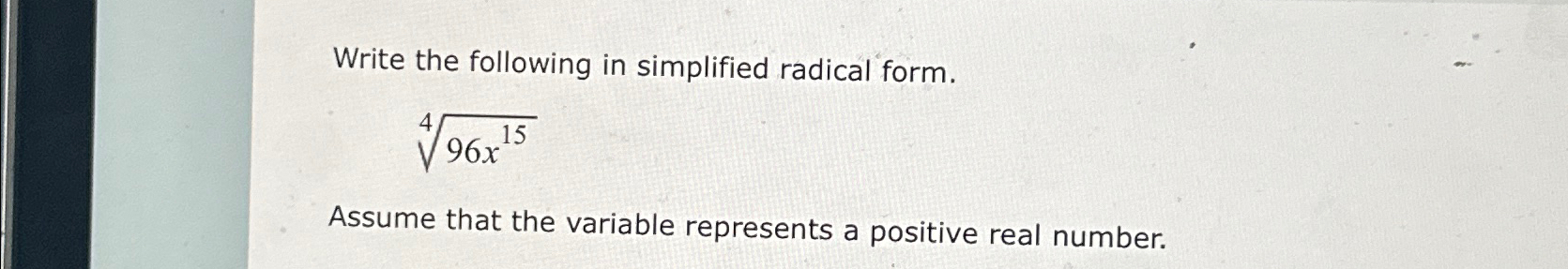 Solved Write the following in simplified radical | Chegg.com