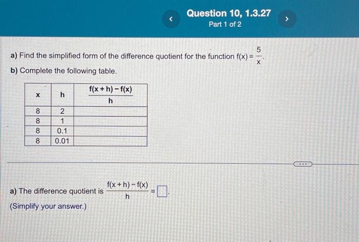 Solved a) Find the simplified form of the difference | Chegg.com