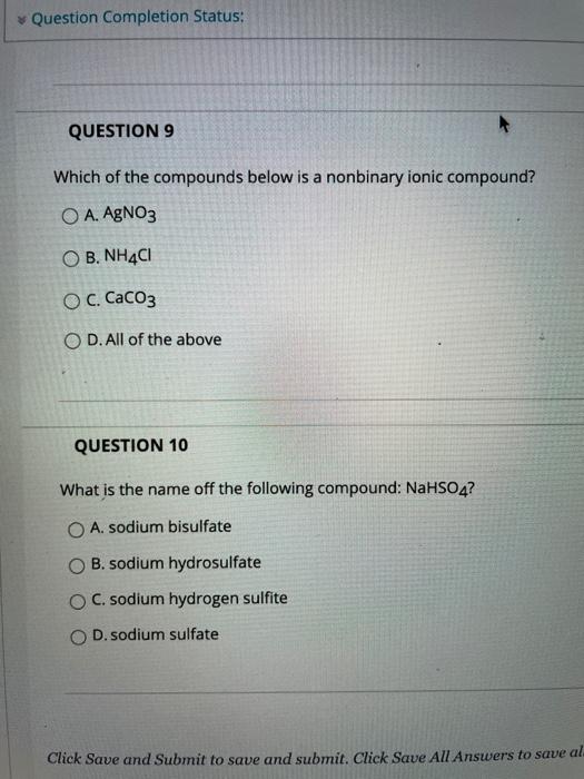 Solved Which of the following is a binary ionic compound? | Chegg.com