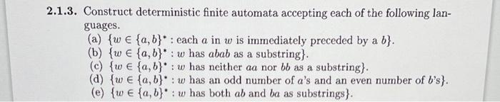 Solved : 2.1.3. Construct deterministic finite automata | Chegg.com