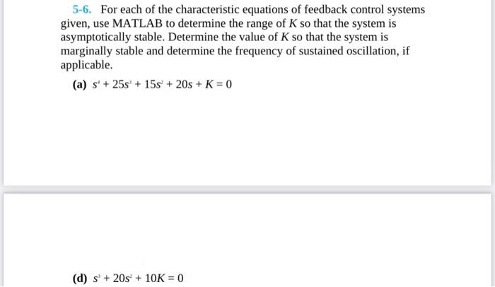 Solved 5-6. For each of the characteristic equations of | Chegg.com