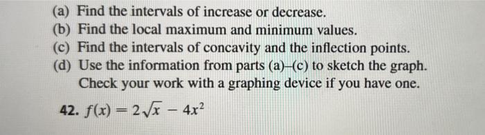 Solved (a) Find the intervals of increase or decrease. (b) | Chegg.com