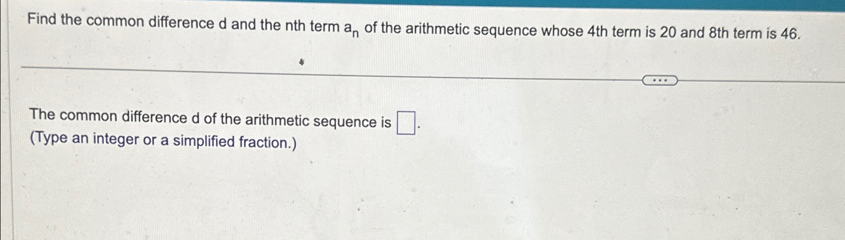 Solved Find the common difference d ﻿and the nth term an ﻿of | Chegg.com