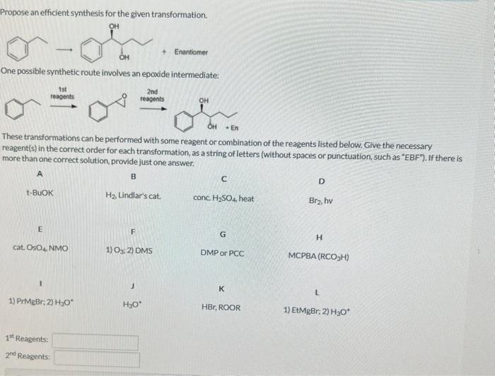 Solved Propose an efficient synthesis for the given | Chegg.com