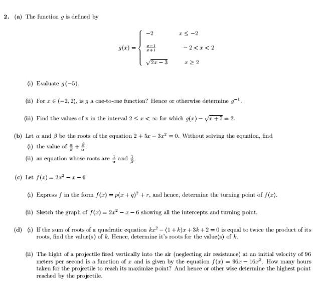 Solved 2. (a) The function is defined by -2 Is-2 1 - 2 2 | Chegg.com