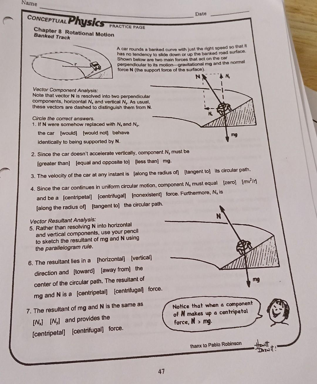 [Solved]: Chapter 8 Rotational Motion Banked Track A ca