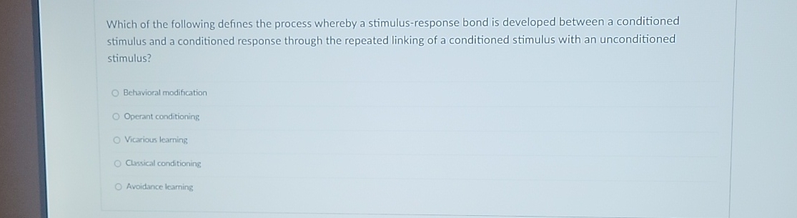 Solved Which of the following defines the process whereby a | Chegg.com