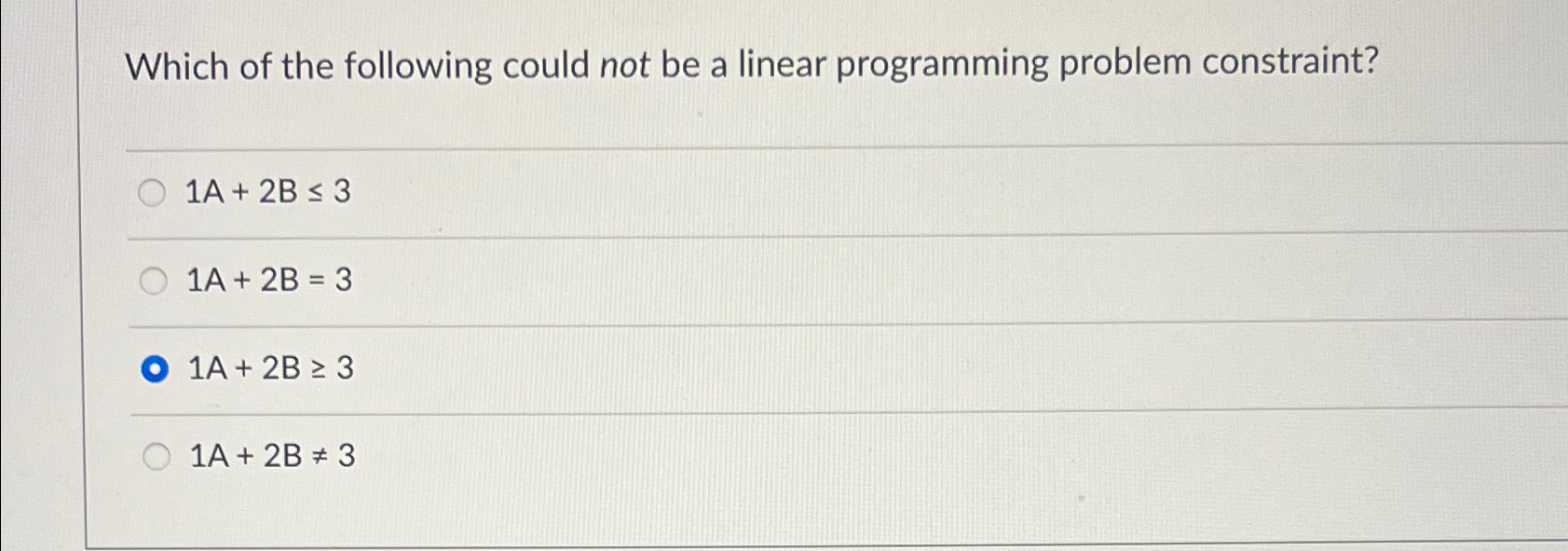 Solved Which of the following could not be a linear | Chegg.com