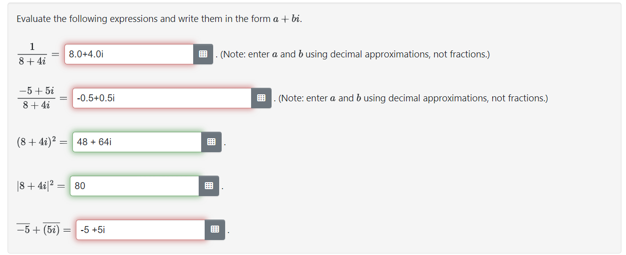 Solved Evaluate the following expressions and write them in | Chegg.com
