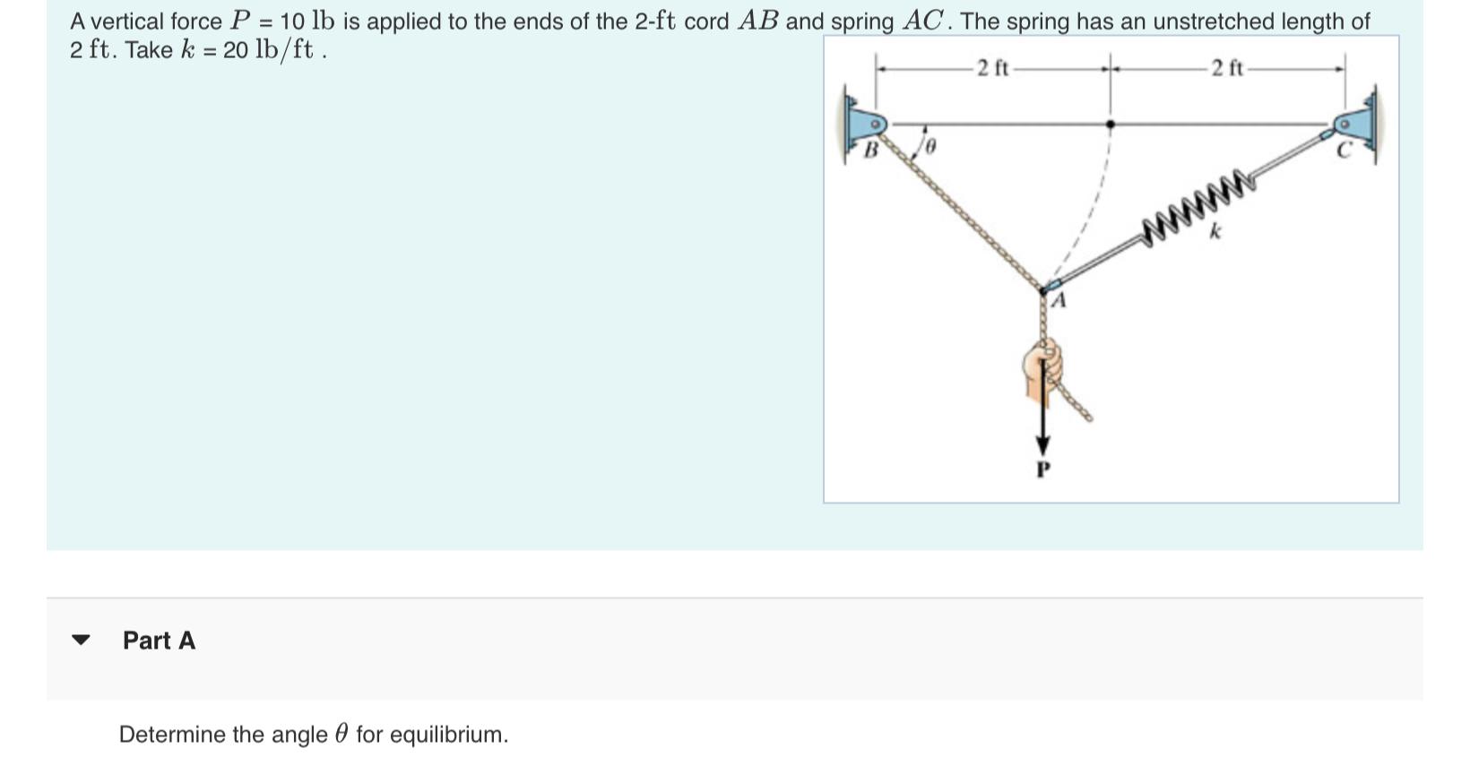 Solved A vertical force P=10lb ﻿is applied to the ends of | Chegg.com